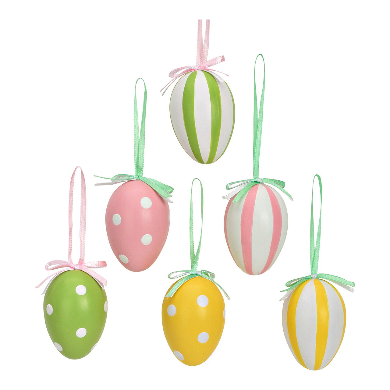 Osterneier aus Kunststoff, 12er Set, 2-fach, Gelb/Rosa/Grün (B/H/T ...